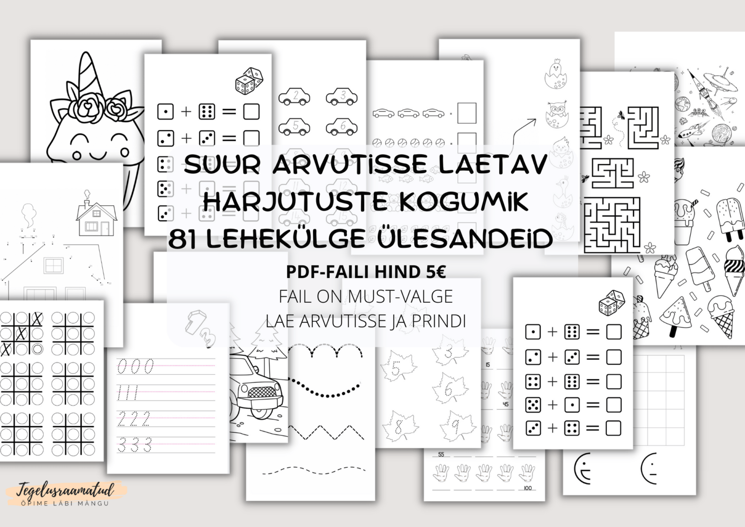 Töölehed "Eesti tähestik" allalaadimiseks Tegelusraamatud